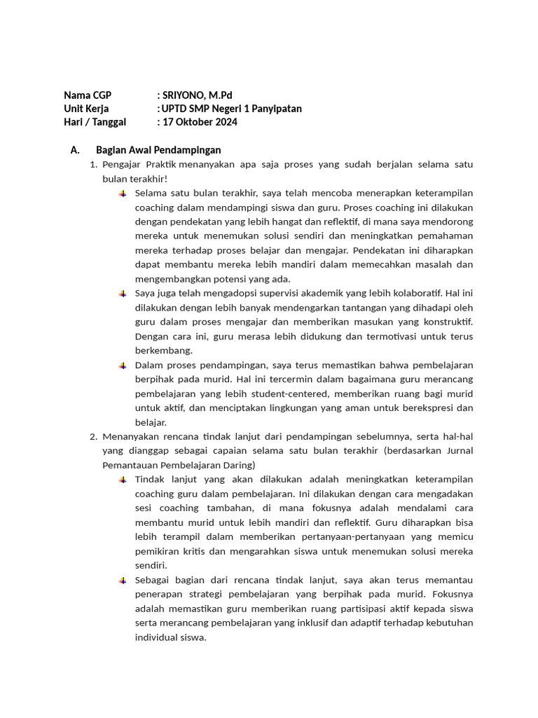 Instrumen PENDAMPINGAN 4 | PDF