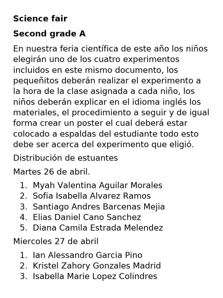 Science Fair | PDF | Compuestos químicos | Sustancias químicas