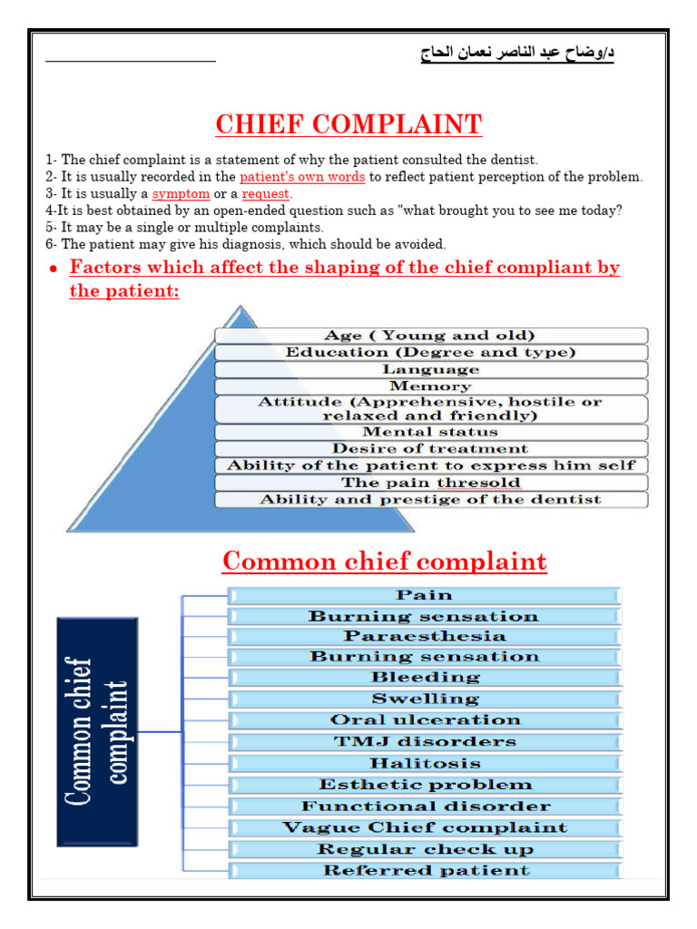 Understanding Dental Chief Complaints | PDF | Periodontology | Clinical ...