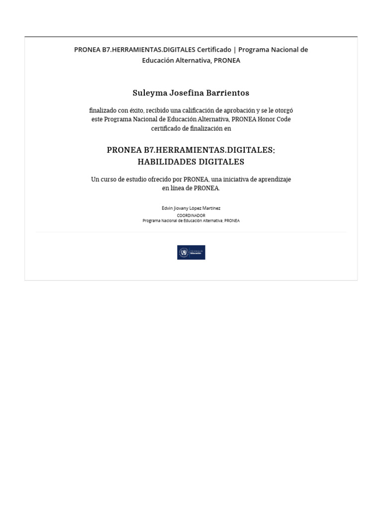 PRONEA B7.HERRAMIENTAS - digiTALES Certificado - Programa Nacional de ...