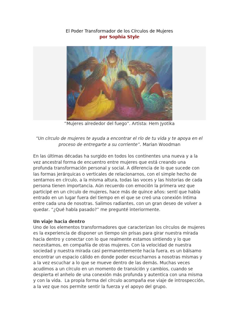 El Poder Transformador de Los Círculos de Mujeres | PDF | Ciencias ...