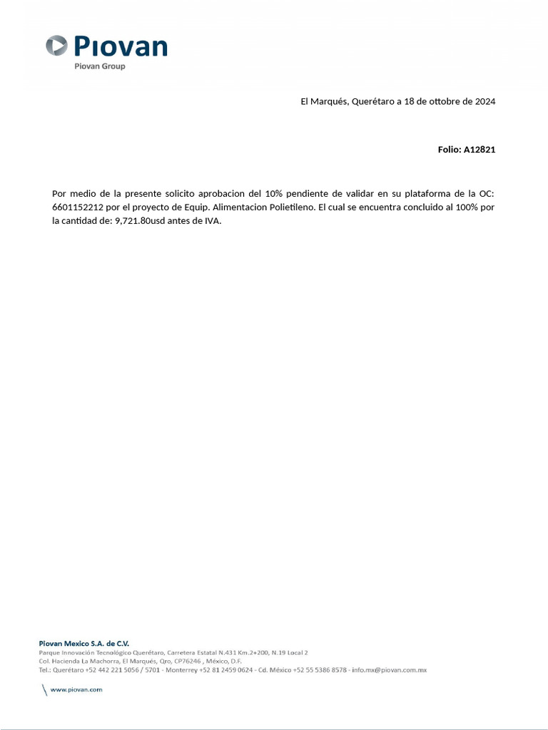 Carta Ejemplo de Solicitud Certificación | PDF