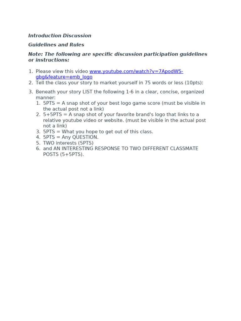 Introduction Discussion Guidelines and Rules | PDF | Computers
