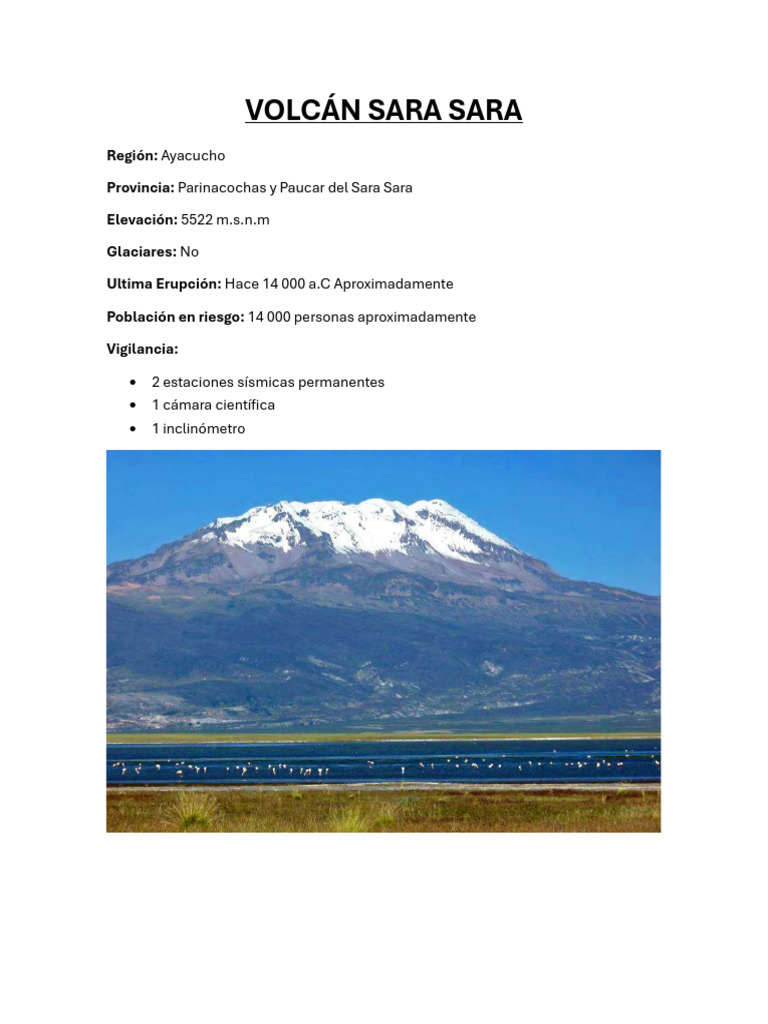 VOLCÁN SARA SARA | PDF