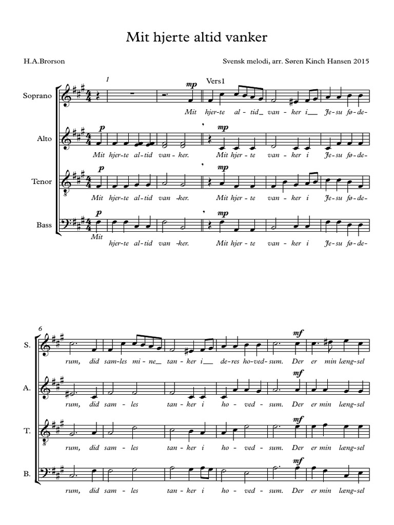 Mit Hjerte Altid Vanker (SATB) | PDF