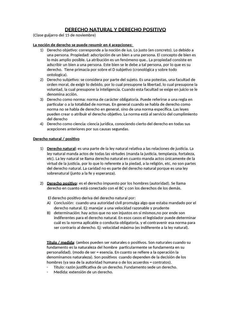 Derecho Natural y Derecho Positivo | PDF | La Ley natural | Justicia