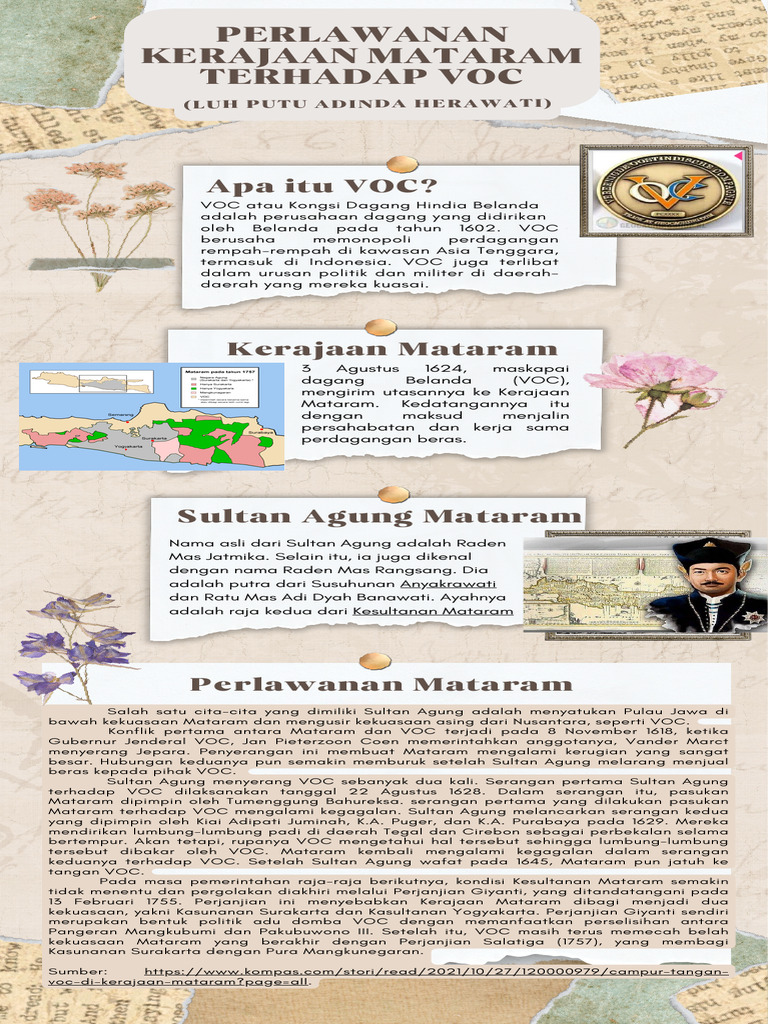 Infografis - Perlawanan Kerajaan Mataram | PDF | Sejarah | Klasik