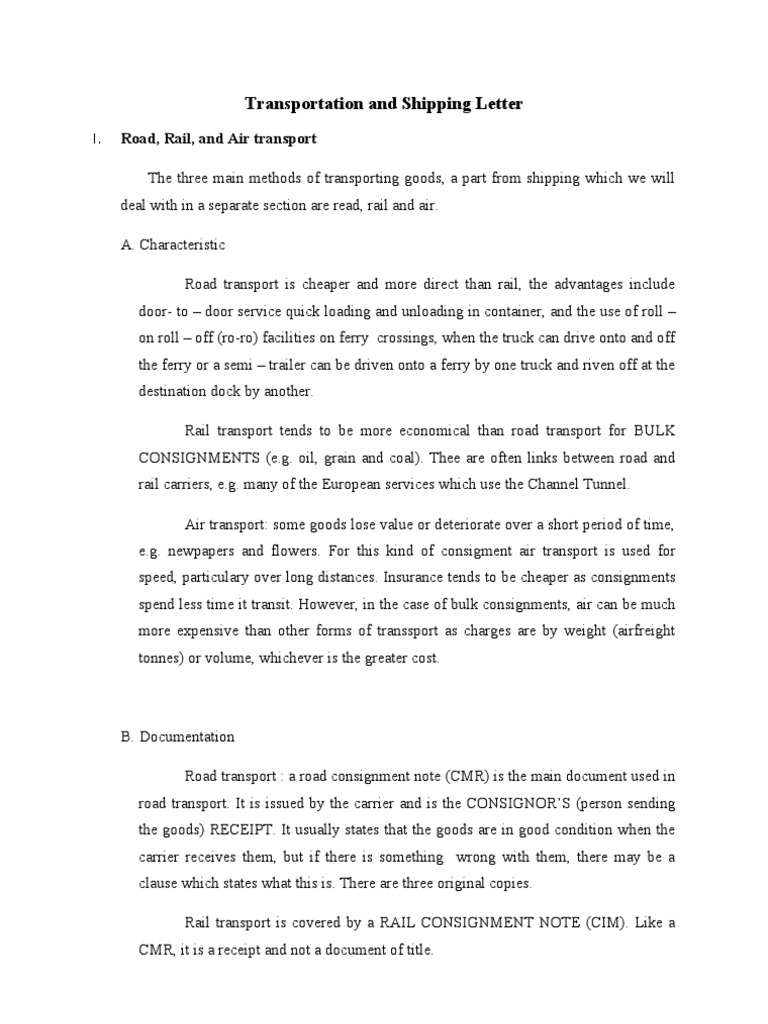 Transportation and Shipping Letter Bu Rifa Rabu Uuuuuuuuuuuuuuuu | PDF ...