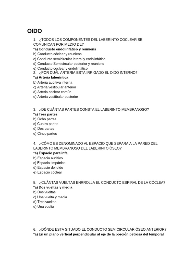 Anatomía y Funciones del Oído Interno | PDF | Oído | Sistema Auditorio
