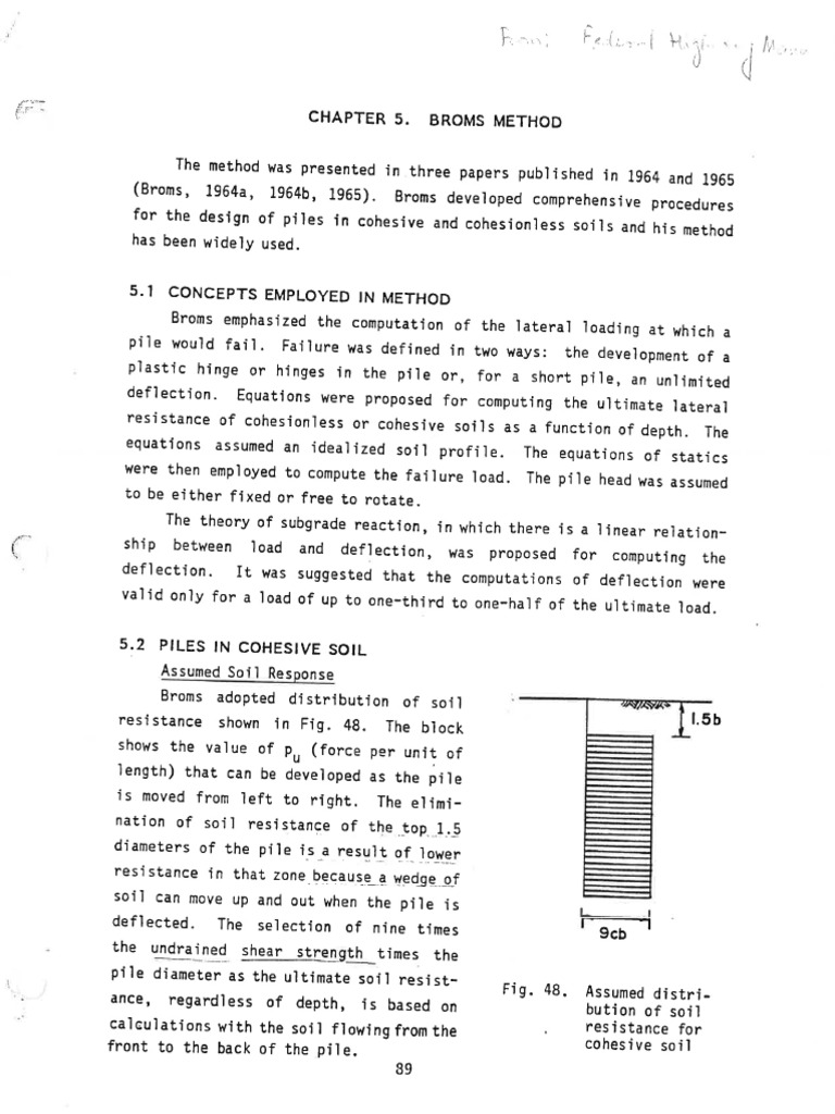 Broms Method - Calc Lateral Capacity of Pile | PDF