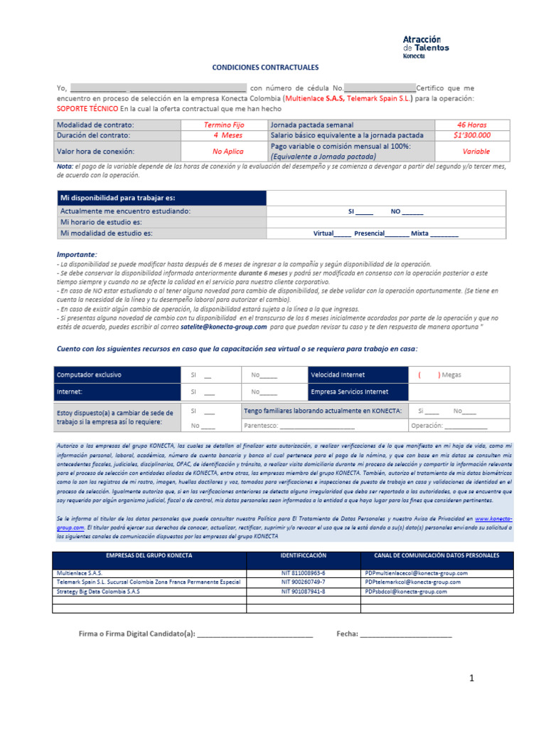 Condiciones Contractuales | PDF | Internet