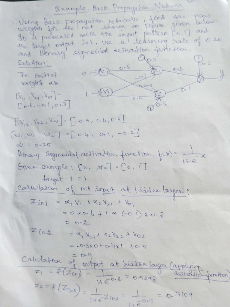 25 Back Propagation Network 05 10 2024 Pdf 