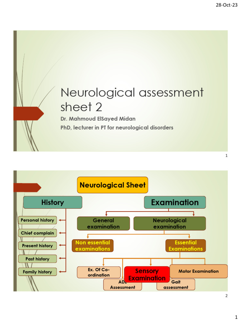 neurological assessment sheet part 2 | PDF | Balance (Ability) | Muscle ...