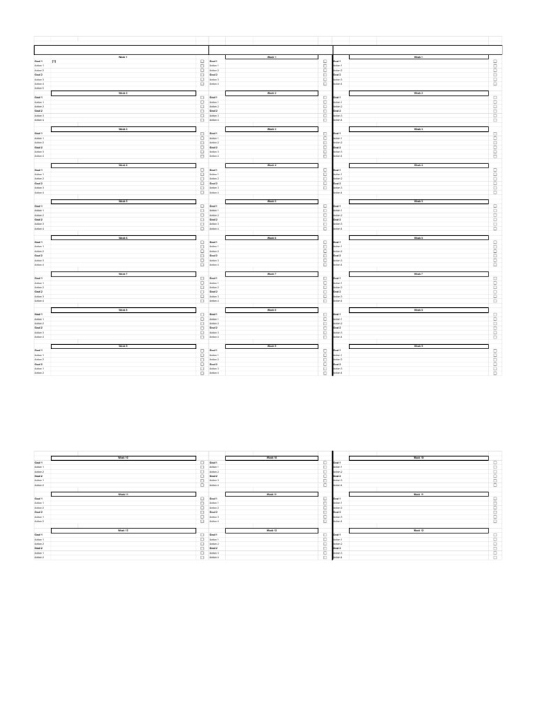 12 Week Plan - Template | PDF