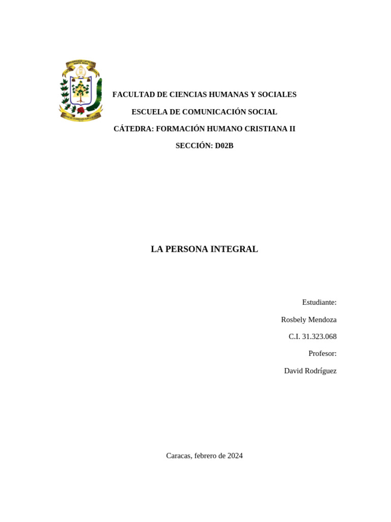 La Persona Integral y su Importancia | PDF | Información | Sociedad