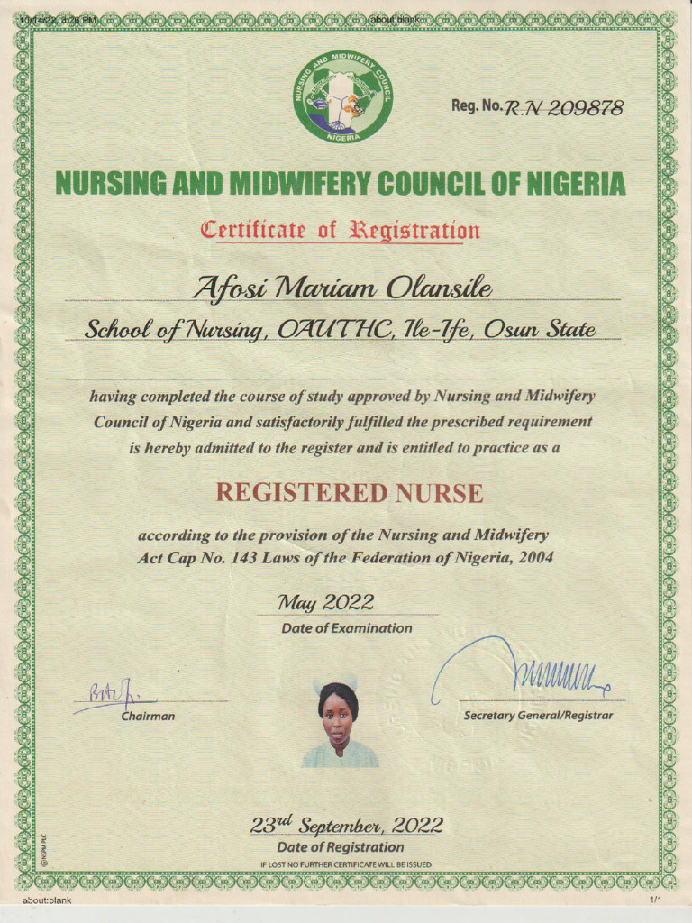 NMCN Certificate | PDF