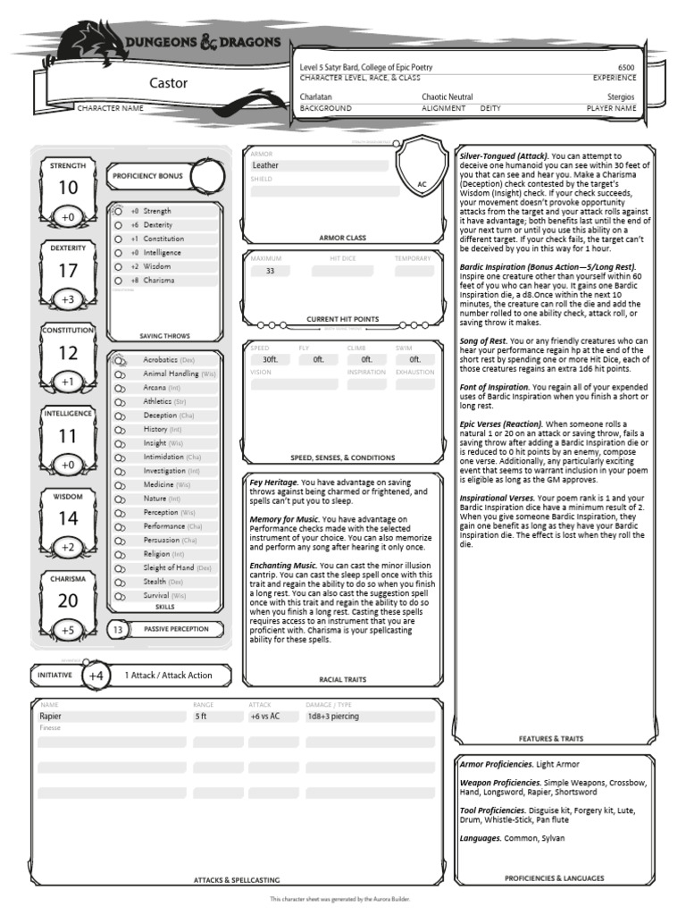 castor | PDF | D20 System | Gary Gygax Games