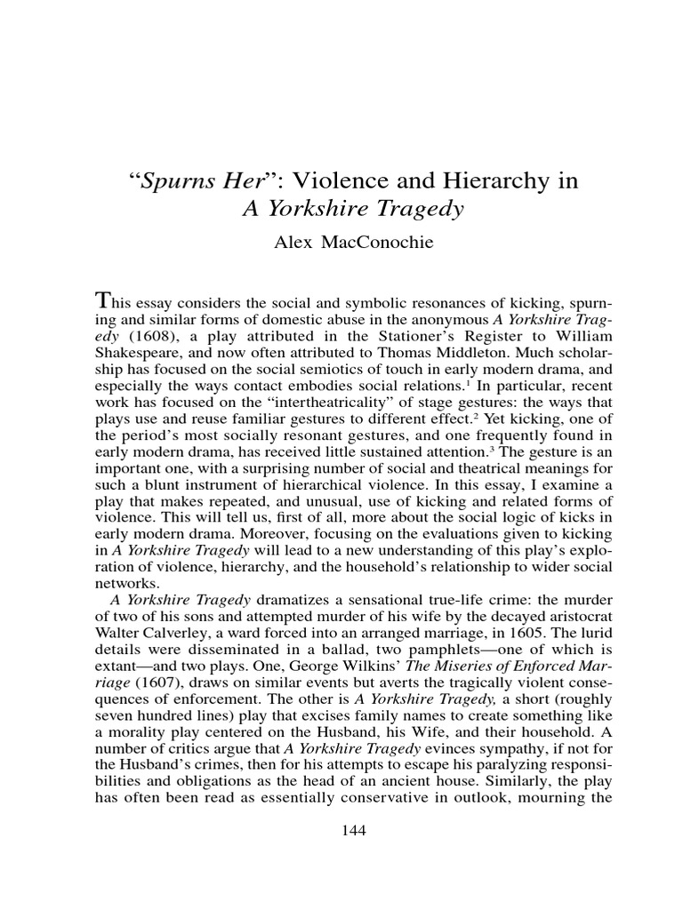 MacConochie - Spurns - Her - Violence - and - Hie | PDF | The Taming Of The Shrew | Violence