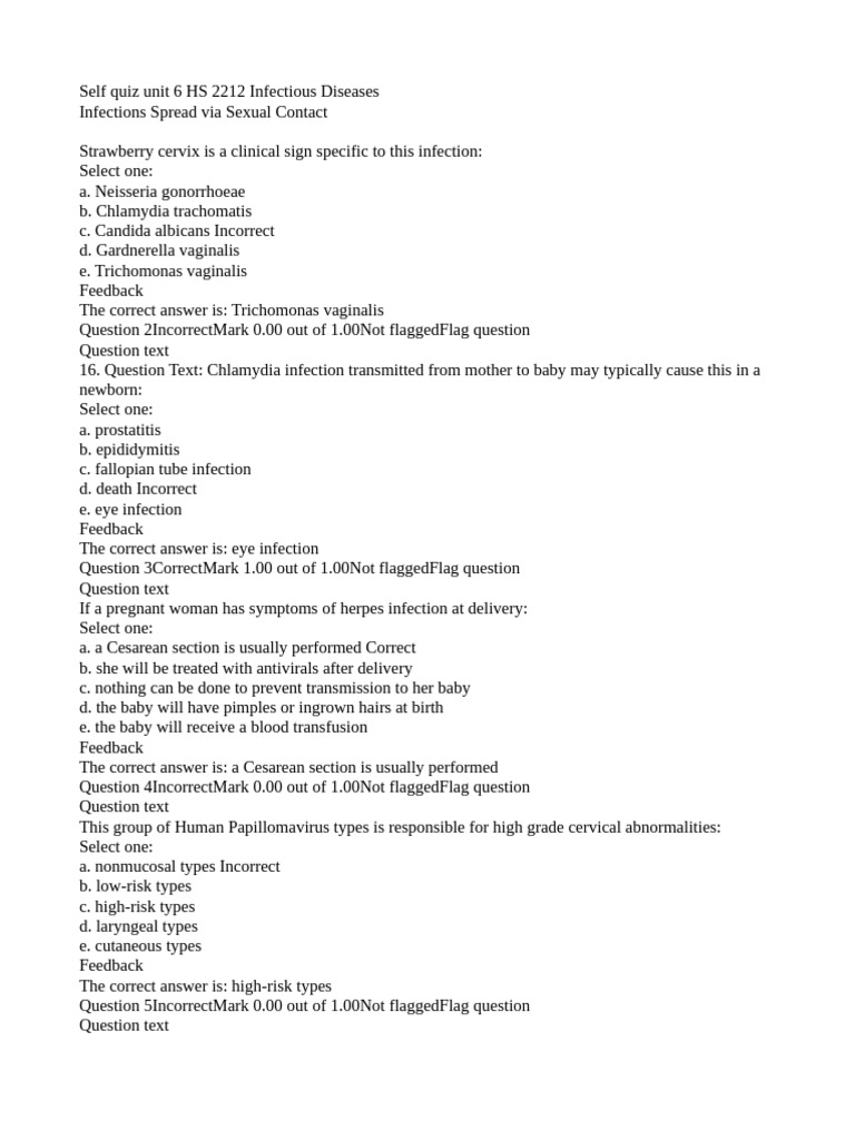 self quiz unit 6 | PDF | Sexually Transmitted Infection | Health Sciences