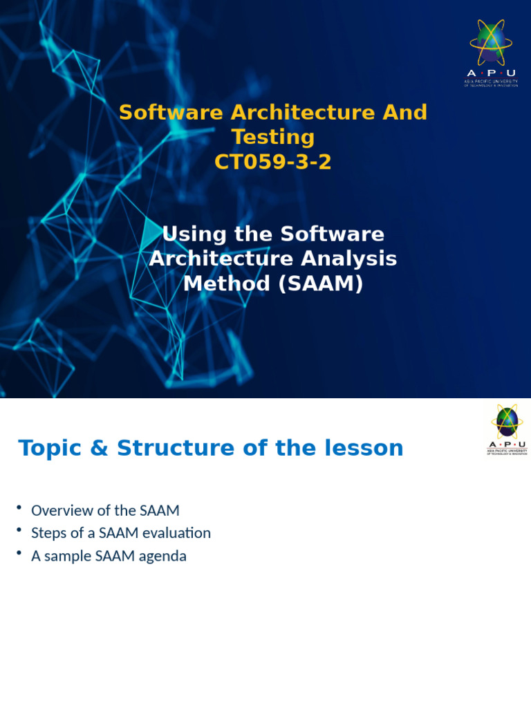Week 09 - SAAM - Software Architecture Analysis Method | PDF | System | Modular Programming