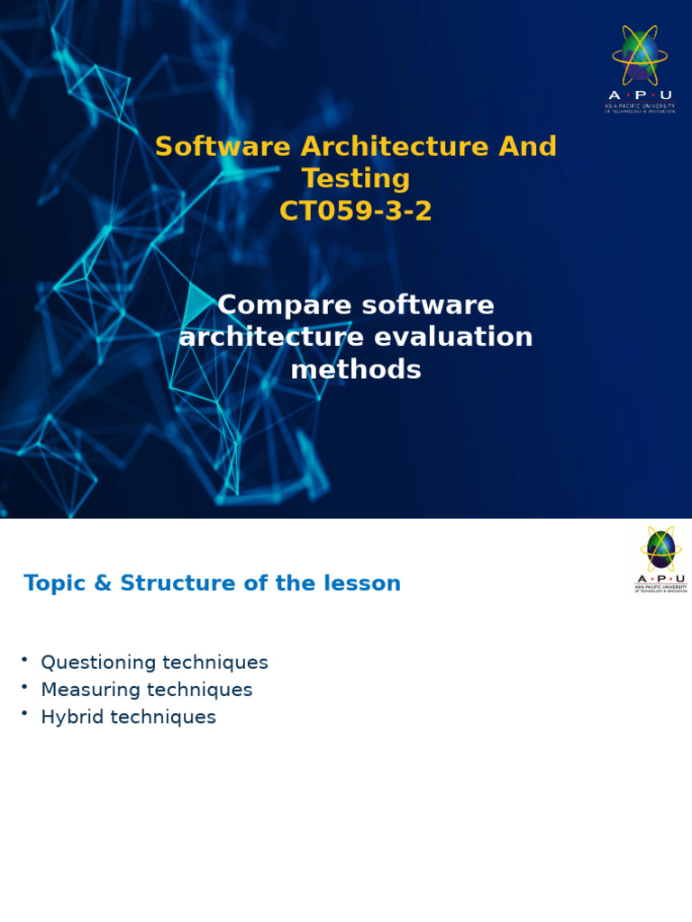 Software Architecture Evaluation Techniques | PDF | Risk | Software Architecture
