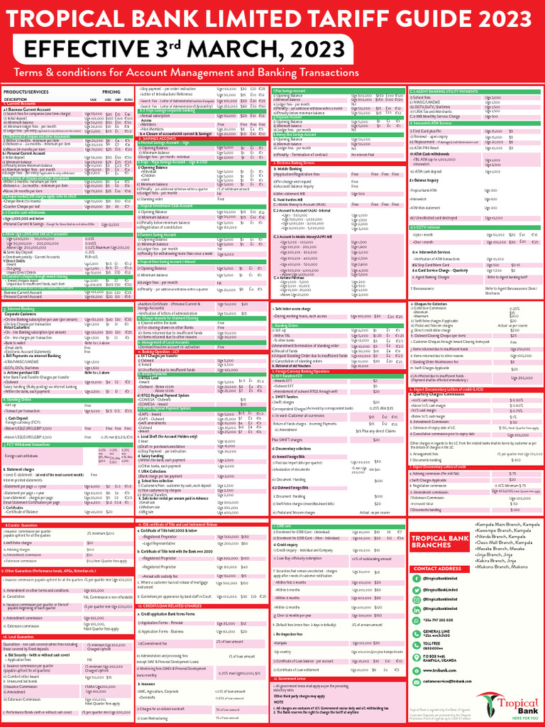 new-tariff-guide-2023 | PDF | Transaction Account | Banks