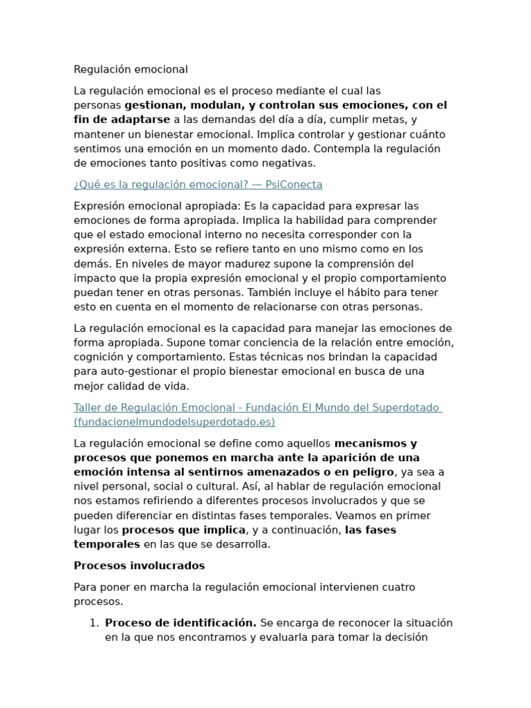 Regulacion Emocional | PDF | Las emociones | Autorregulación emocional
