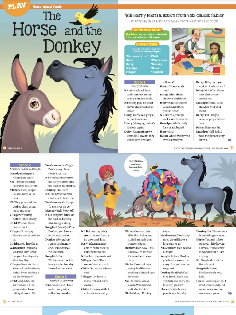 The Horse and the Donkey PLAY | PDF