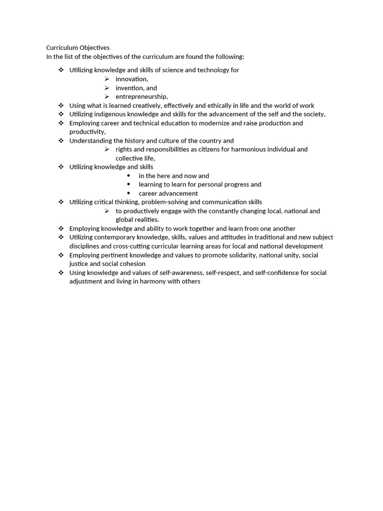 Foundation Programme Curriculum Objectives | PDF | Art