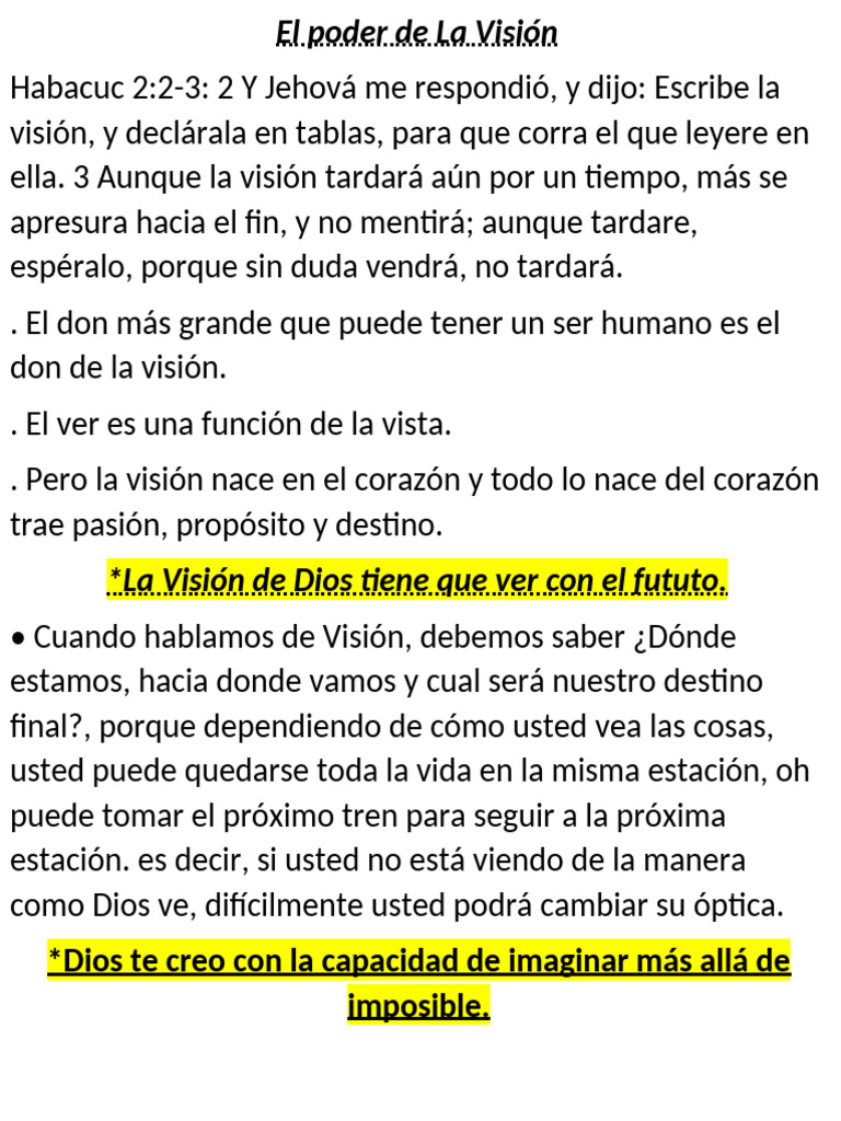 La Visión Require Transición | PDF | Dios