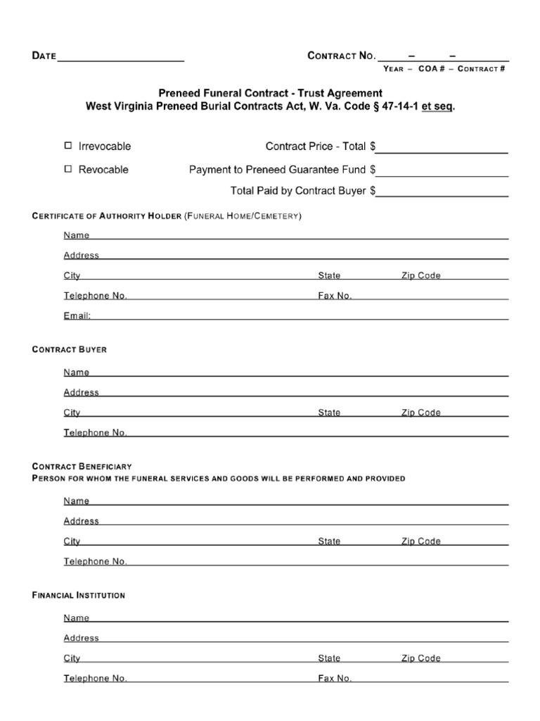 Funeral Contract | PDF