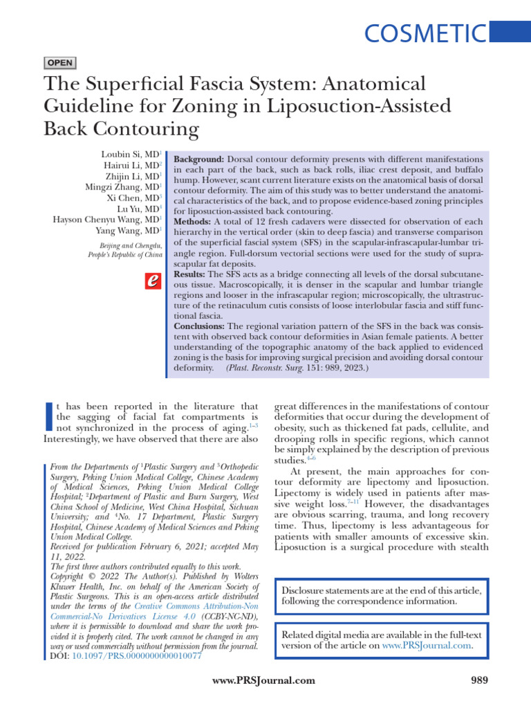 Sistema de Fascia Superficial en Espalda 2023 | PDF | Body Mass Index