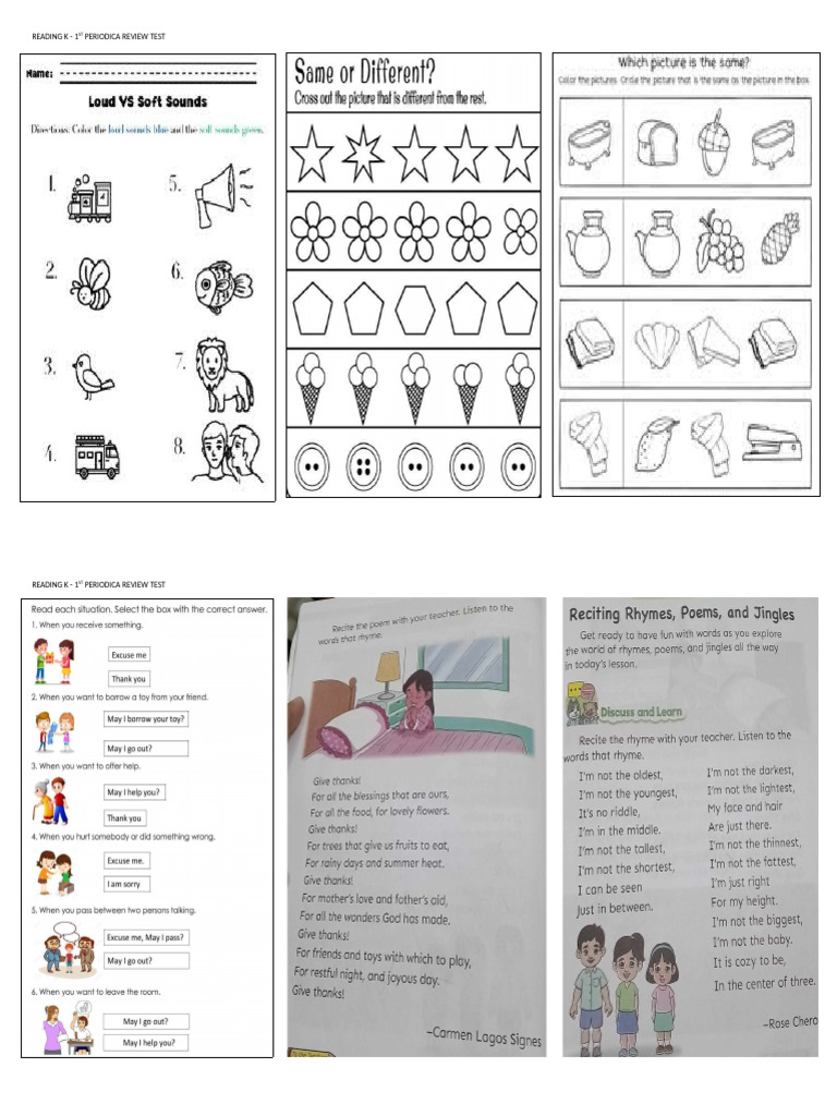 Reading K - 1ST Periodical Rerview Test | PDF