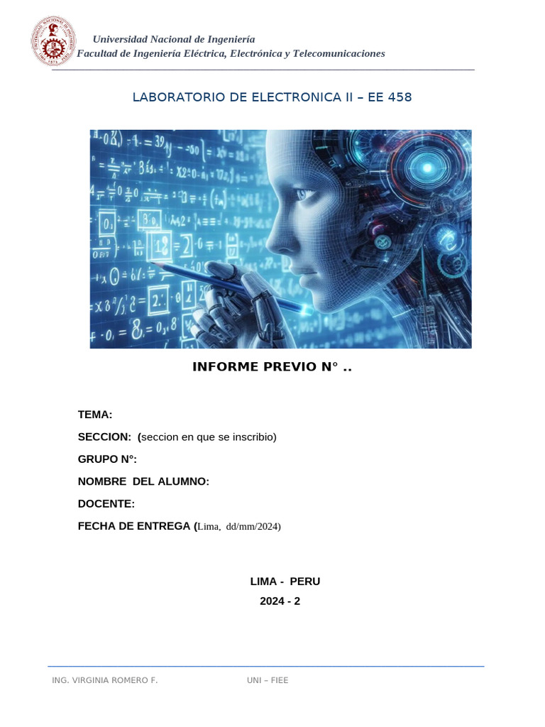 Formato Informe Previo | PDF | Electrónica | Red eléctrica