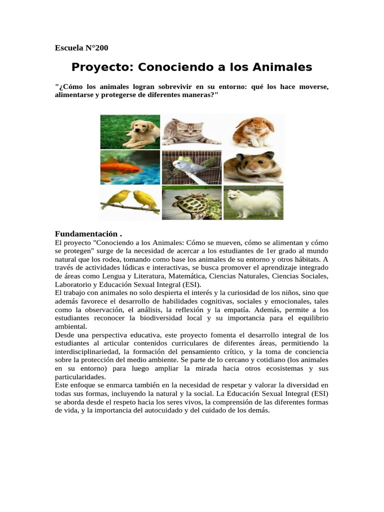 Proyecto N°3 . esc. 200 | PDF | Habitat | Educación sexual