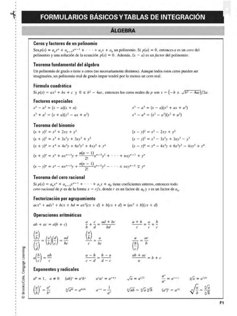 Formulario Calculo | PDF