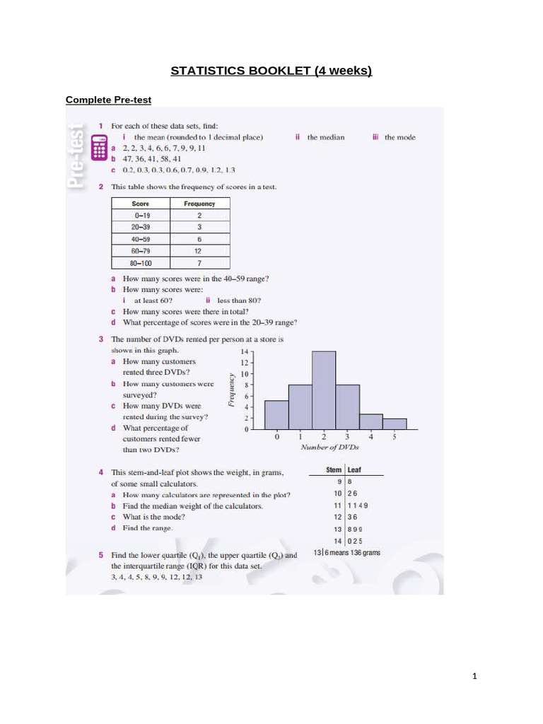 Yr 10 STATISTICS BOOKLET (teacher copy) | PDF | Scatter Plot | Statistical Analysis