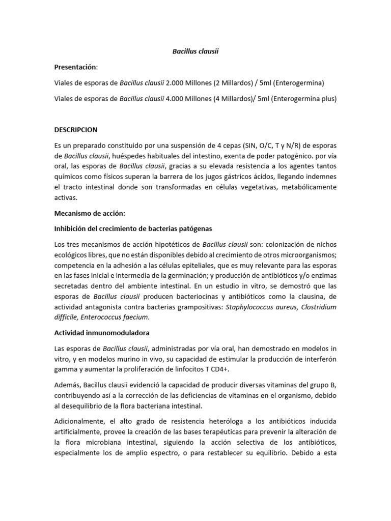 Bacillus clausii | PDF | Bacilo | Las bacterias