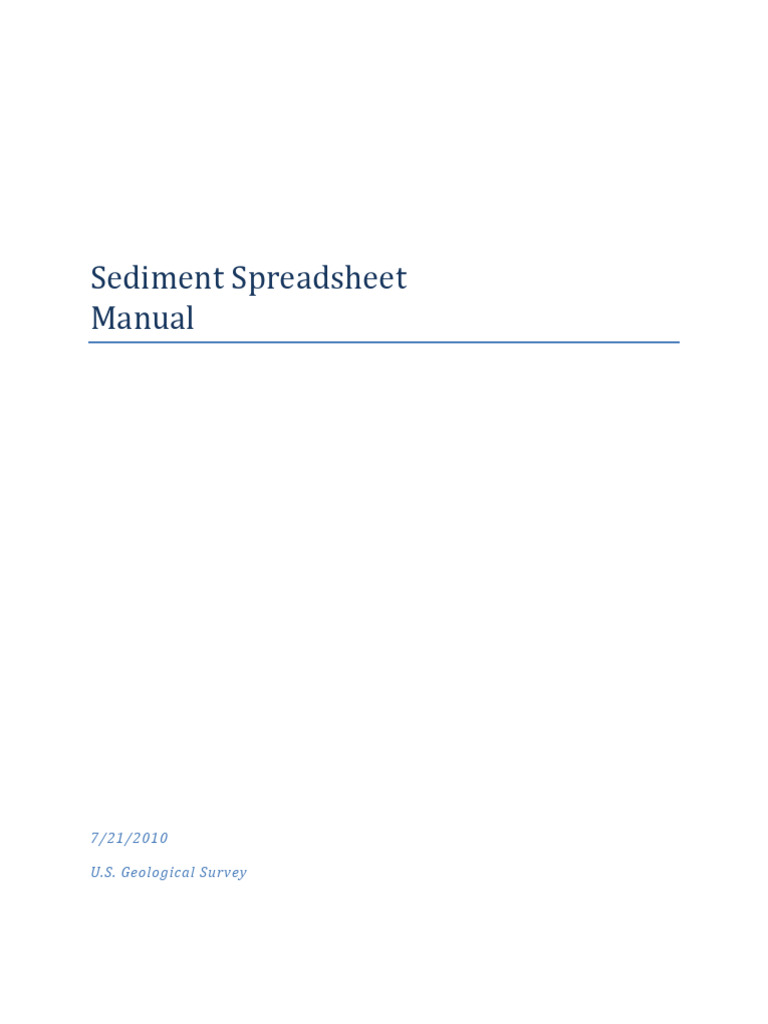 TM3C4 Sediment Spreadsheet User Manual | PDF | Errors And Residuals | Microsoft Excel