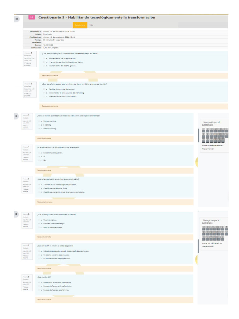 Cuestionario 3 Habilitando Tecnologicamente La Transformacion | PDF