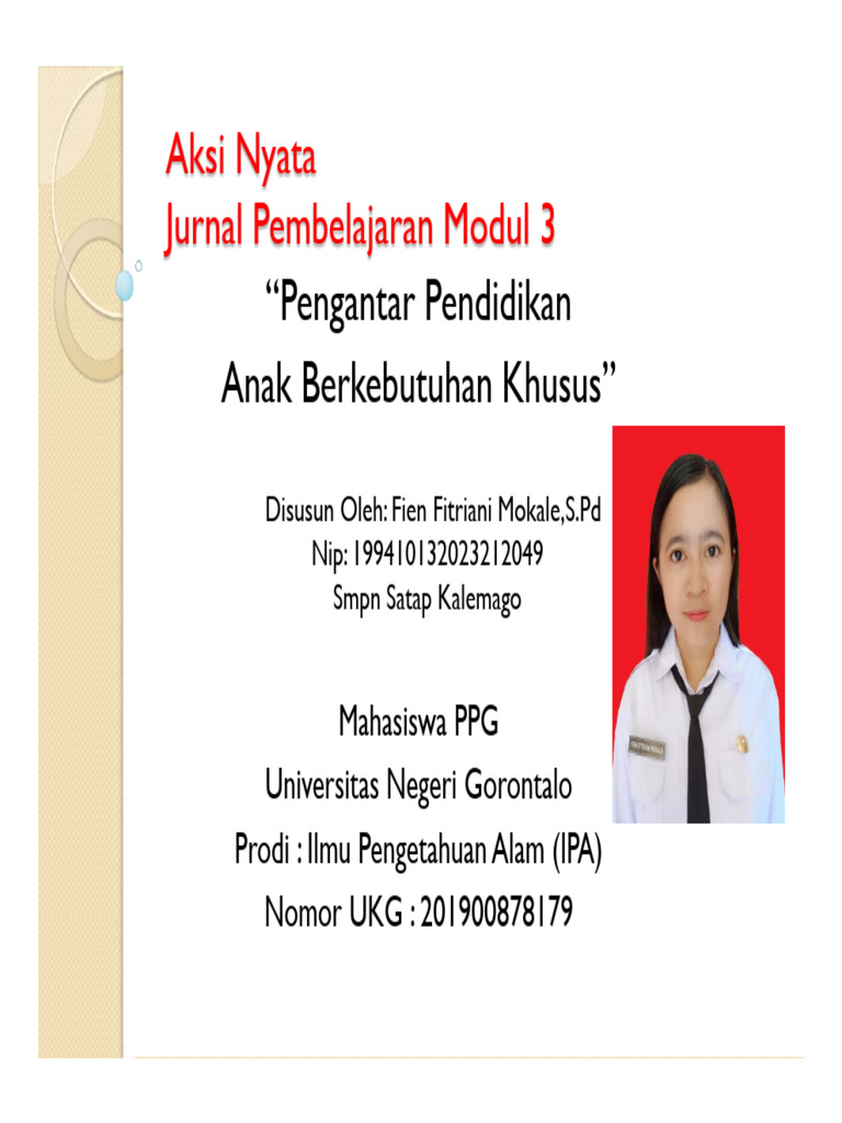 Aksi Nyata Modul 3 Pengantar Pendidikan Anak Berkebutuhan Khusus | PDF