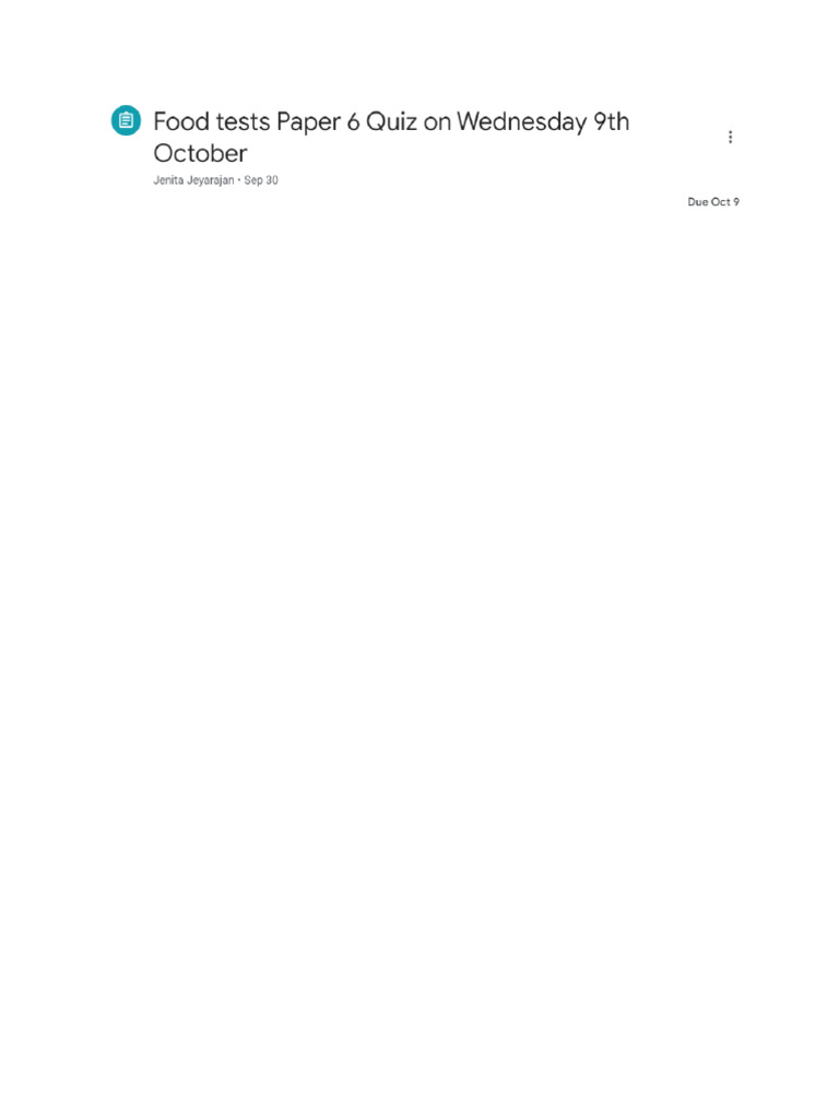 Year 10 Food Test Notes and Practise PAPER 6 Questions | PDF | Cooking ...