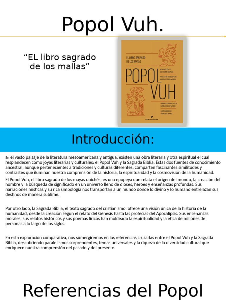 Popol Vuh | PDF | Mito de la inundación | Libro del Génesis