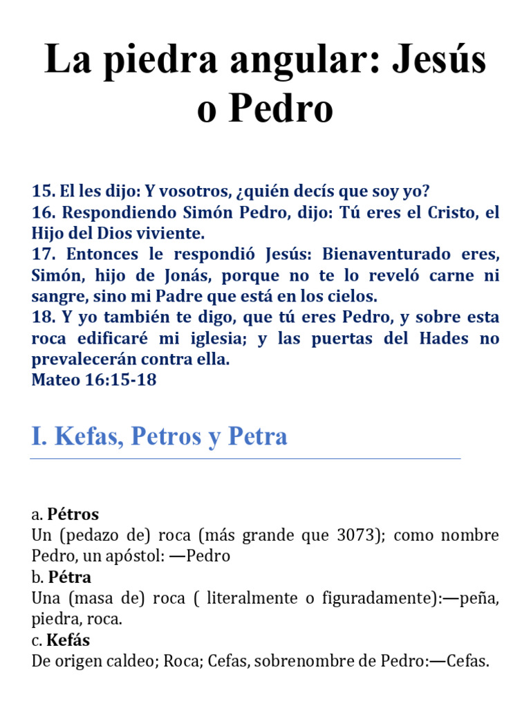 La Piedra Angular | PDF | Papa | Cristo (título)
