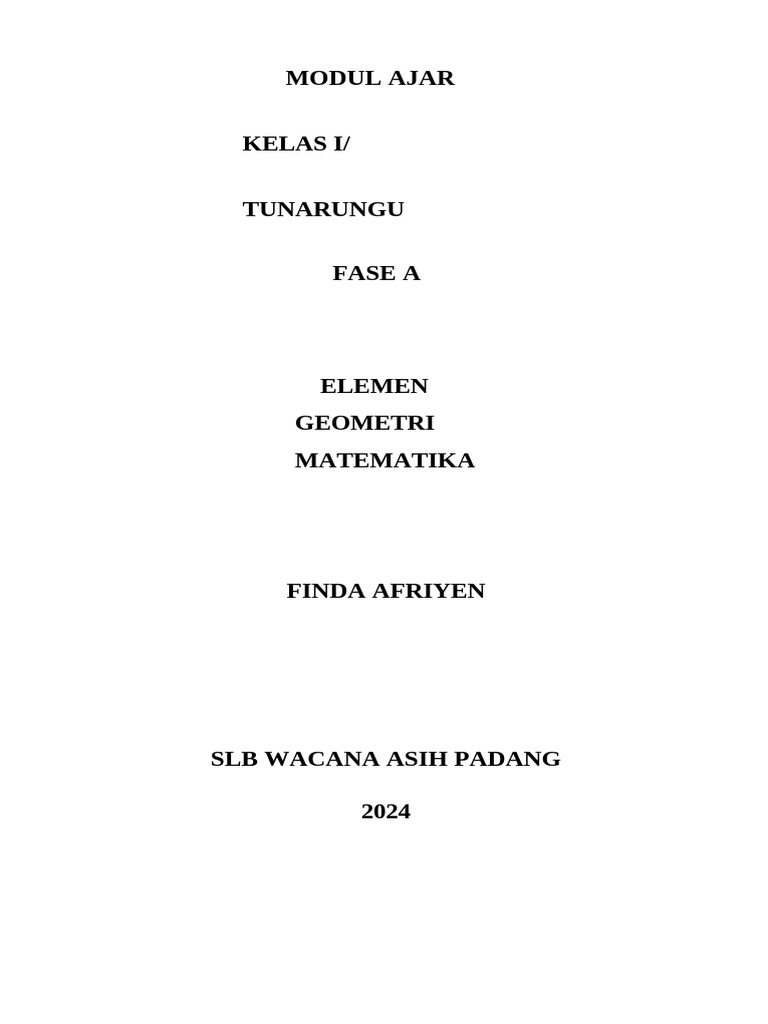 Modul MTK Geometri Fase A | PDF | Karier & Perkembangan | Seni ...