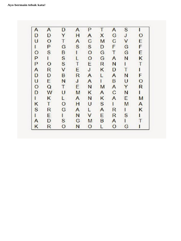 Ayo Bermain Tebak Kata | PDF