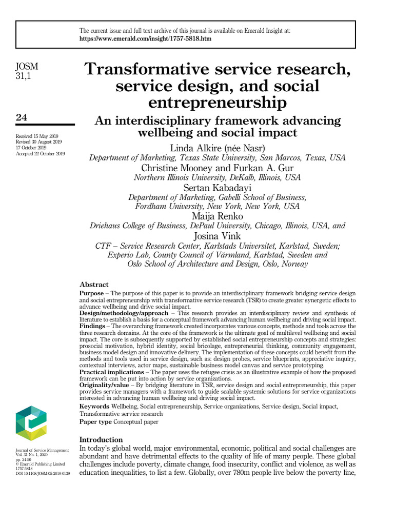 10-1108_JOSM-05-2019-0139 | PDF | Social Entrepreneurship ... 10-1108_JOSM-05-2019-0139 | PDF | Social Entrepreneurship ...