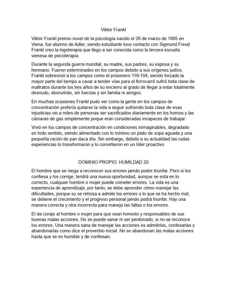 Resumen Del Principio de Dominio Propio | PDF | Verdad | Pensamiento
