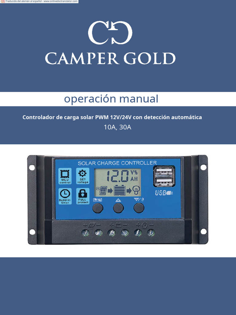 Manual Controlador Carga Solar PWM | PDF | Ingenieria Eléctrica ...