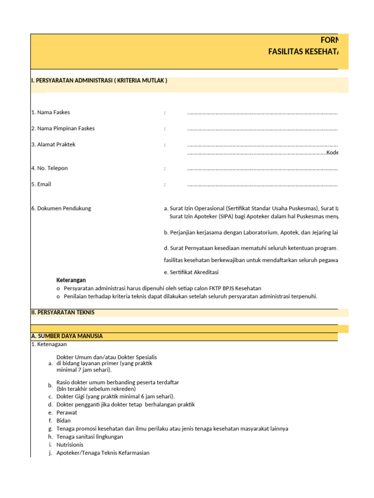 Formulir Rekredensialing FKTP Tahun 2024 | PDF | Pengembangan Diri ...
